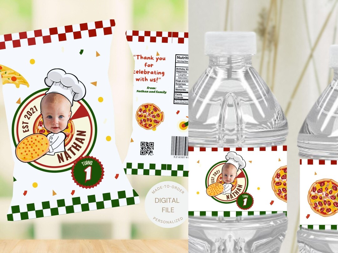 Pizza Favors Custom Printable With Photo Pizza Party Decoration Pizza ...