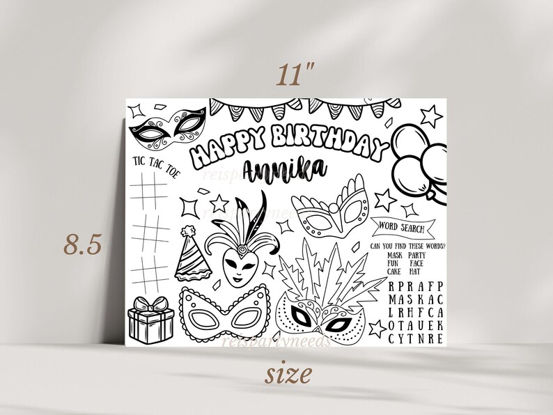 Masquerade Masks Coloring Page, Printable Masquerade Birthday Party ...
