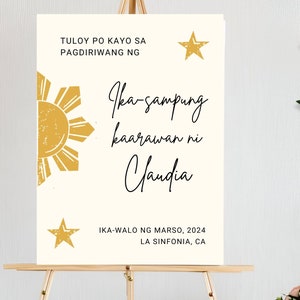 Filipino Birthday Welcome Sign - Etsy