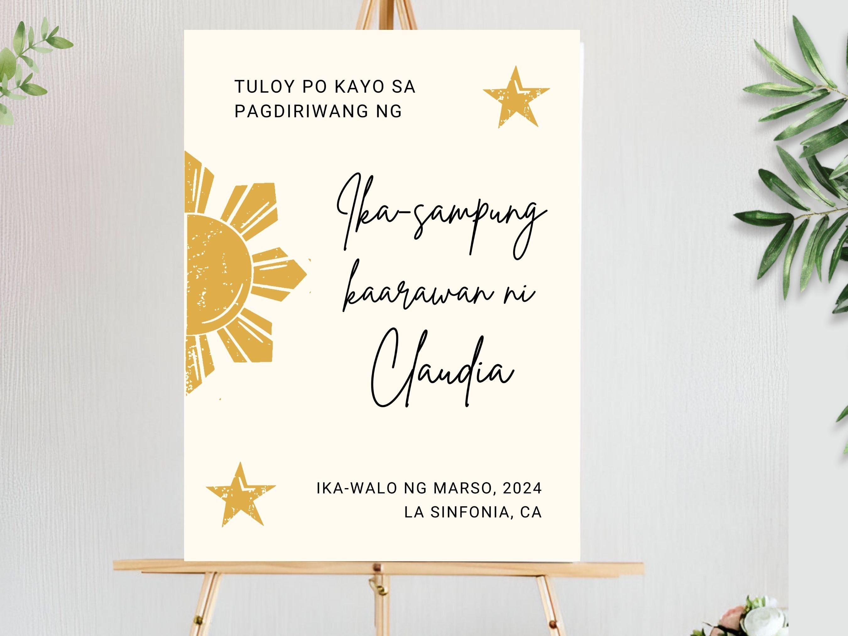 Editable Filipino Party Fiesta Theme Welcome Sign, Filipino Party ...