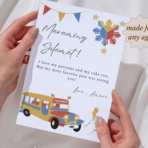 Filipino Party Thank You Card Editable and Printable Philippines ...