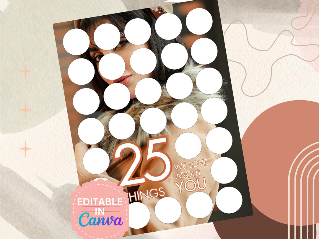 25 Reasons Why, Things We Love About You 25th Birthday Gift Poster ...