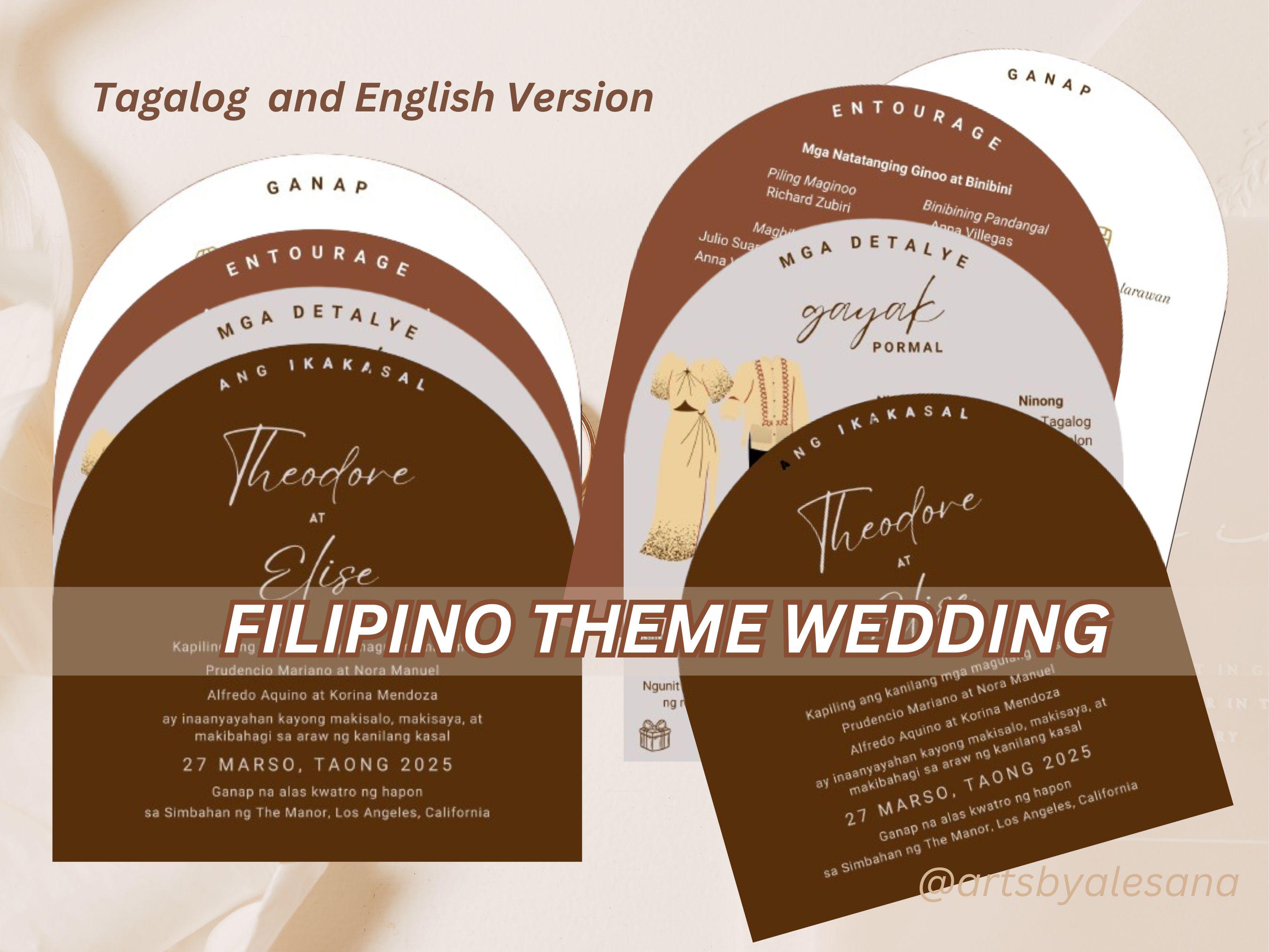 Tagalog Filipiniana Arch Wedding Invitation Template Filipino Arch ...
