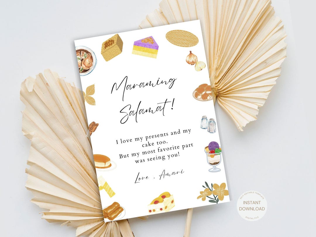 Filipino Thank You Card Editable and Printable Philippines Themed After ...