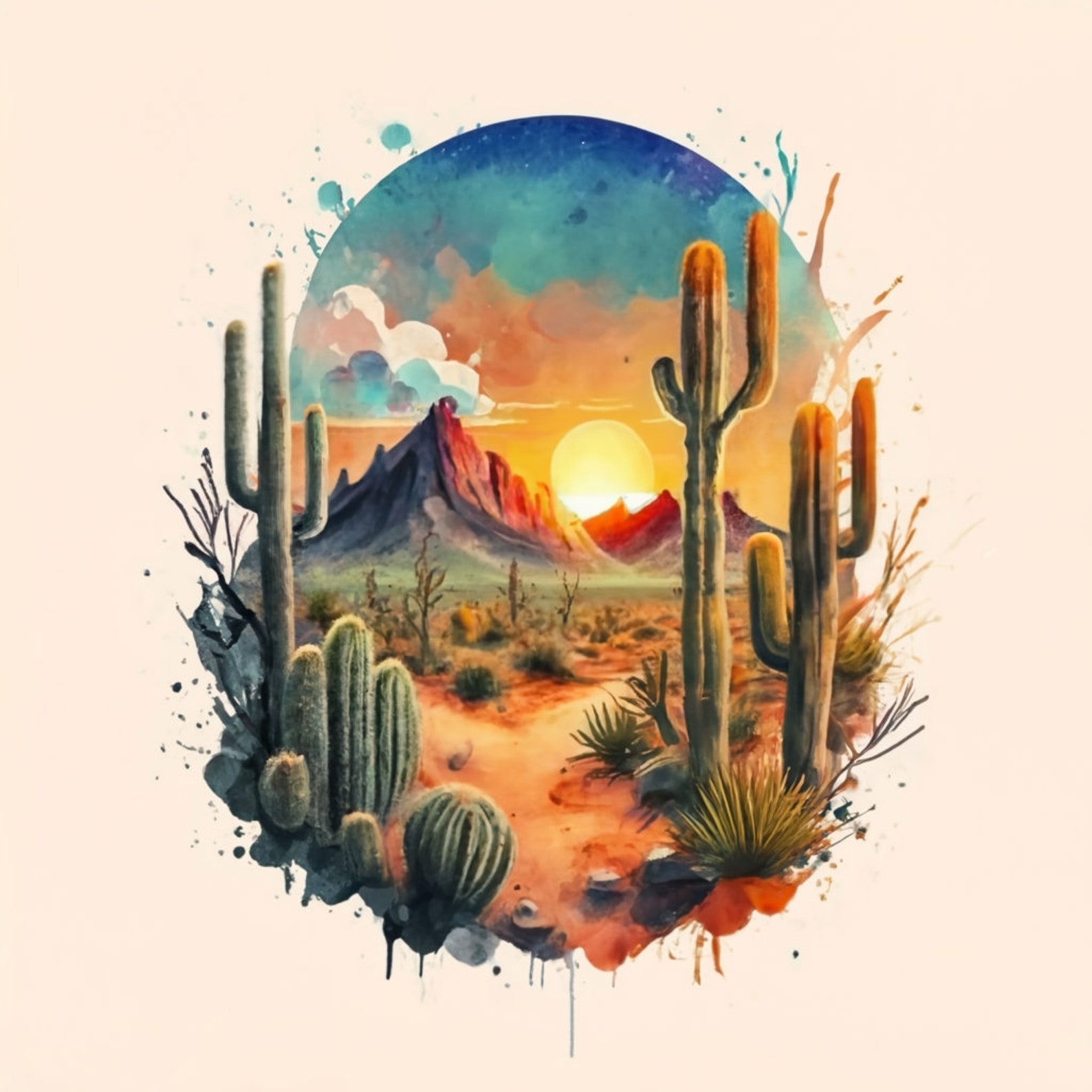 Desert Landscape Png, Desert Landscape Clipart, Digital Graphics ...