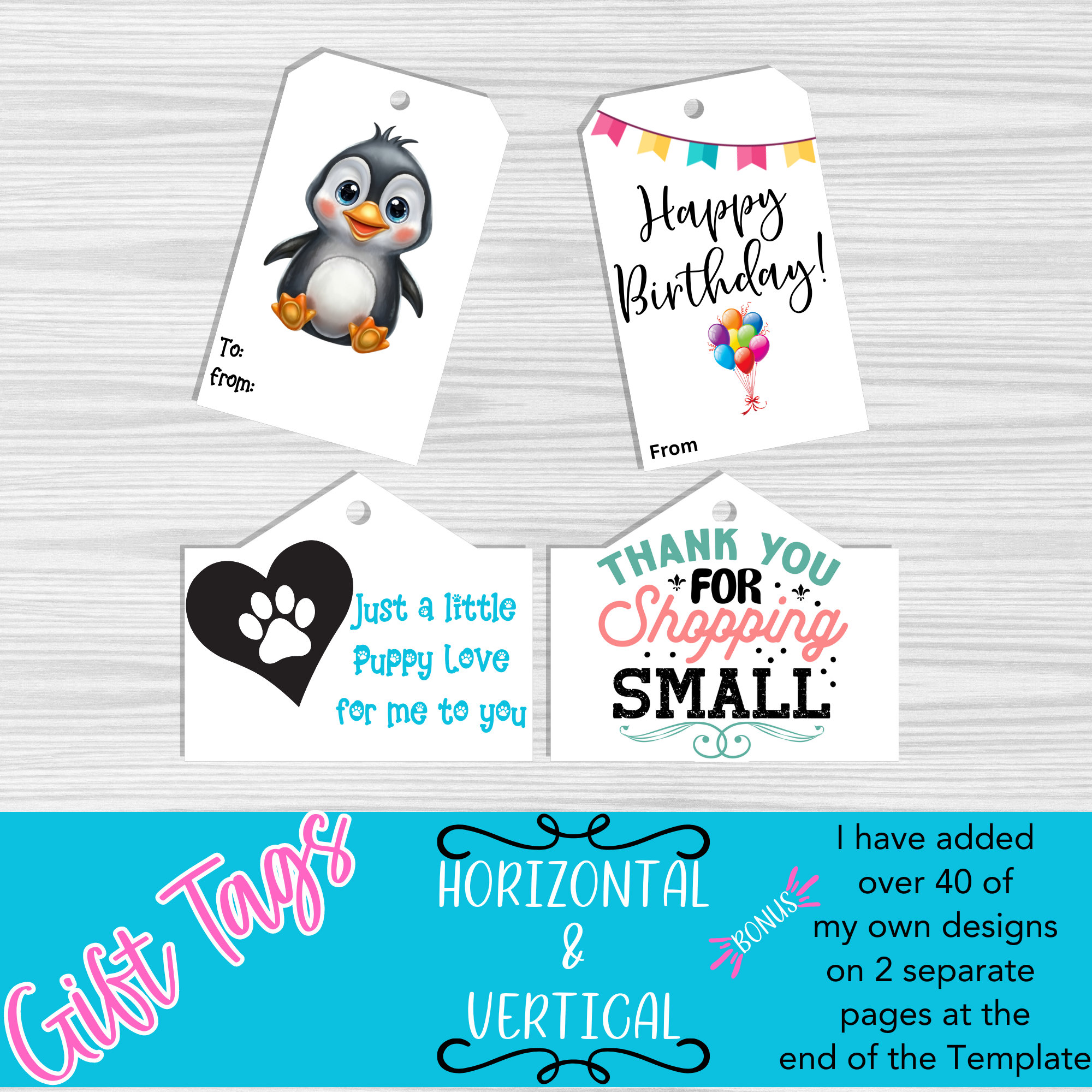 Editable Tags Instant Download, Calligraphy, Custom Tag, Gift Tags ...