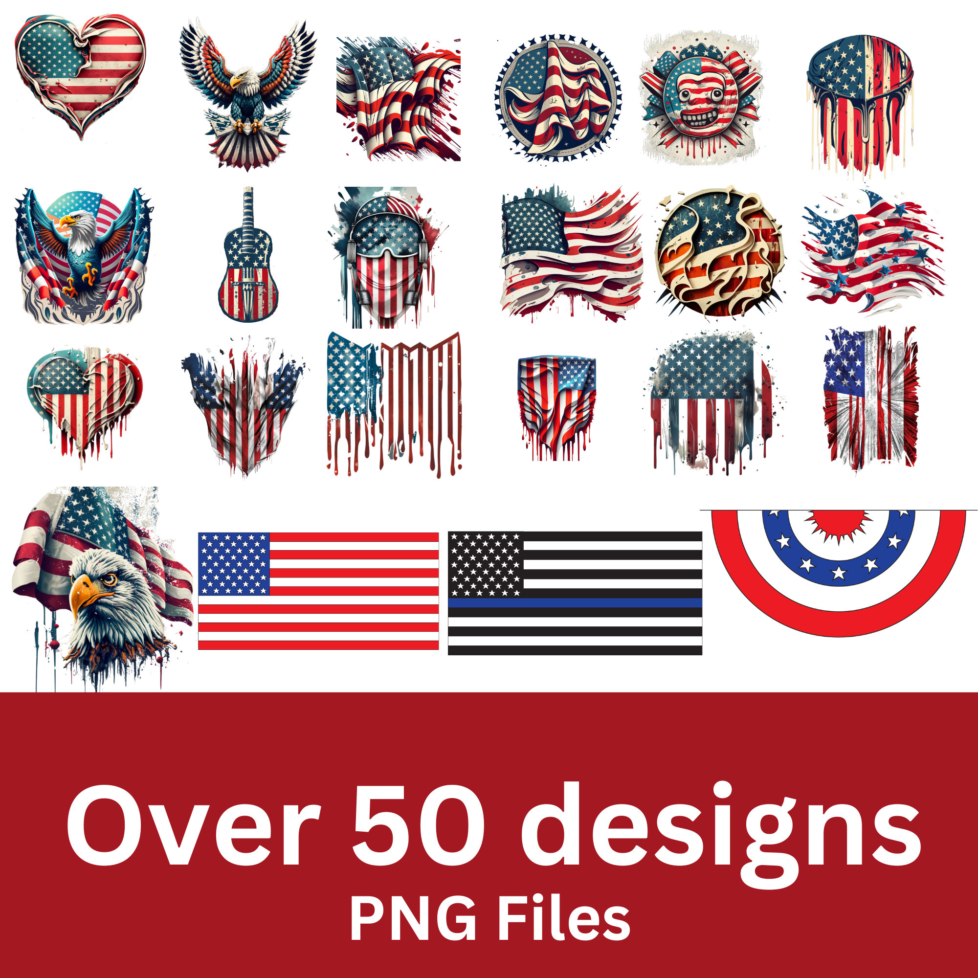 American Flag Svg, Bundle Png, 4th of July Svg, Distressed Flag Svg ...