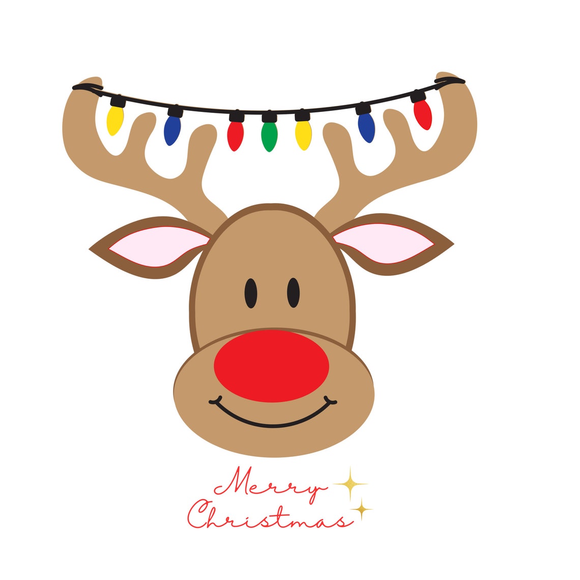 Merry Christmas Reindeer Svg, Cute Christmas Reindeer Svg Cut Files and ...
