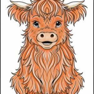 Cute Baby Highland Cow Svg Bundle, Cute Highland Cow, Highland Cow Png ...