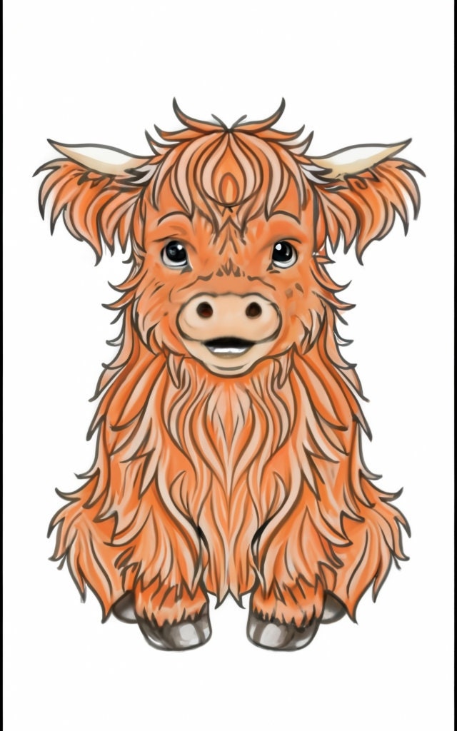 Cute Baby Highland Cow Svg Bundle, Cute Highland Cow, Highland Cow Png ...