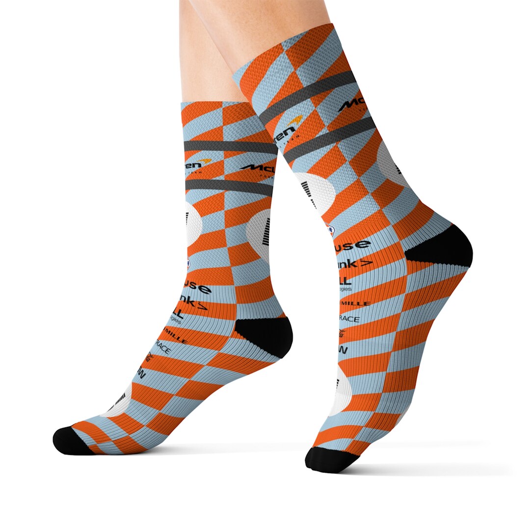 Lando Gulf Mclaren Formula One Racing Socks - F1 - Etsy