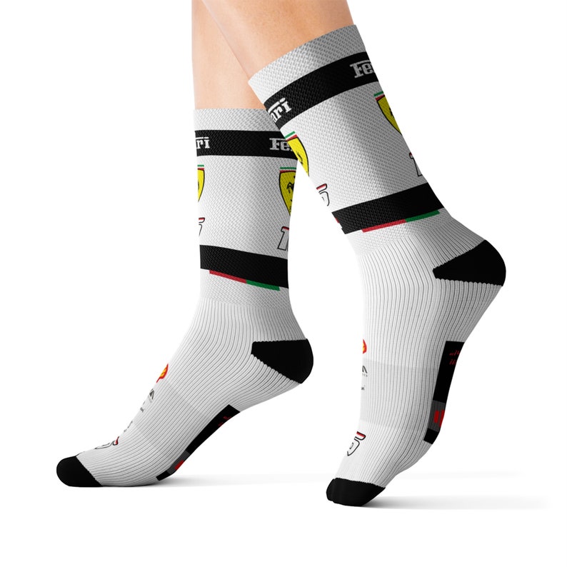 Charles Leclerc Ferrari Formula One Racing Socks F1 White - Etsy