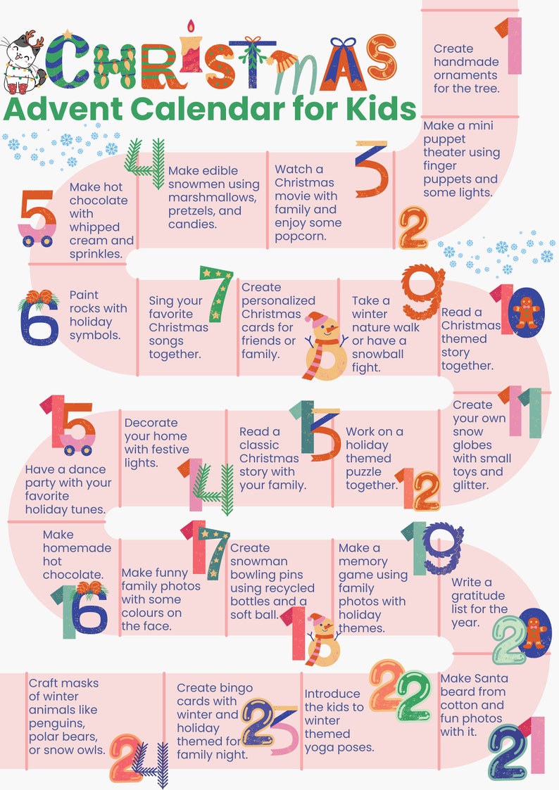 PDF Advent Calendar for Children to Print Out | DIY Calendar | Make and ...