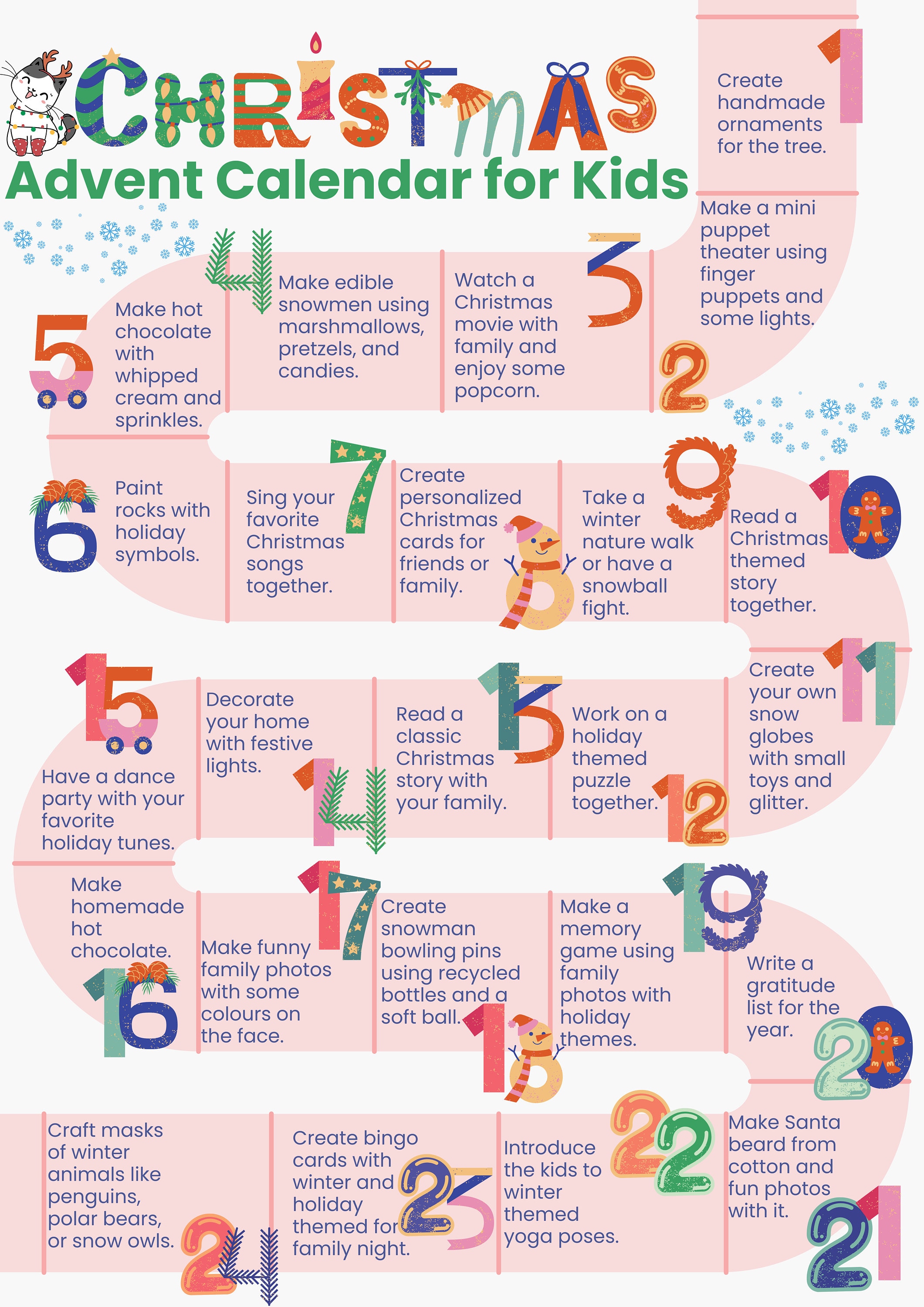 PDF Advent Calendar for Children to Print Out | DIY Calendar | Make and ...