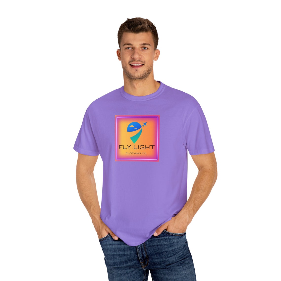Fly Light Clothing Co. peach Logo Signature Quality Tee - Etsy