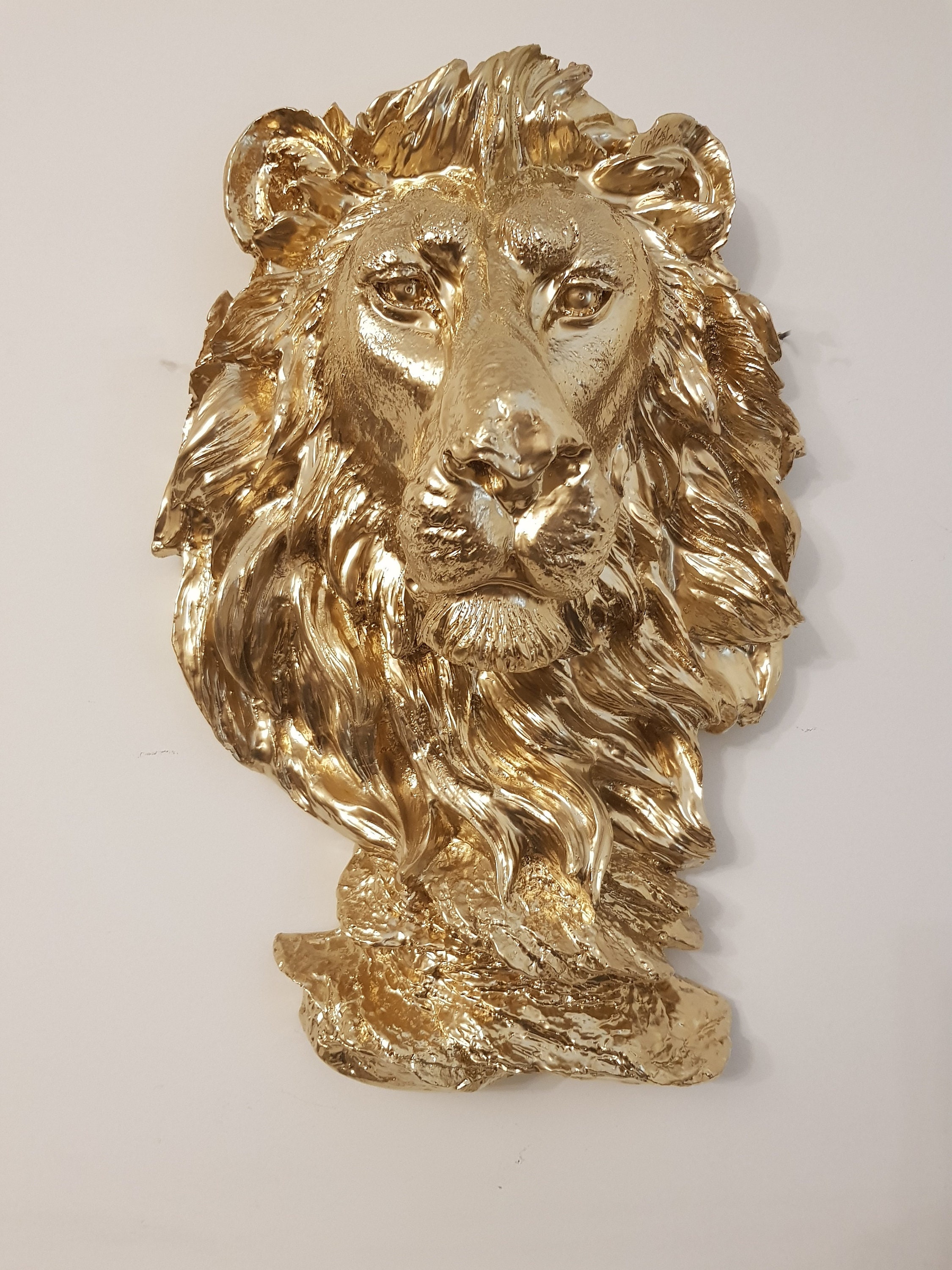 Lion Wall Decor, Lion Head Wall Decor, Lion Sculpture, Animal Figurine ...