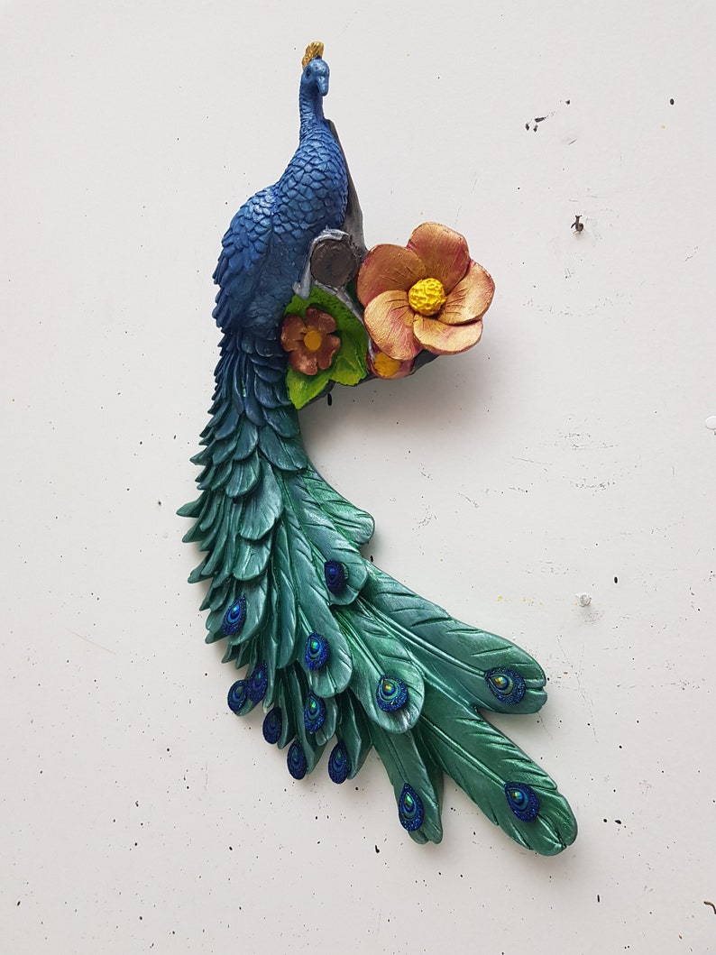 Vintage Peacock Wall Art Living Room Wood Sign Peacock Decor Framed ...