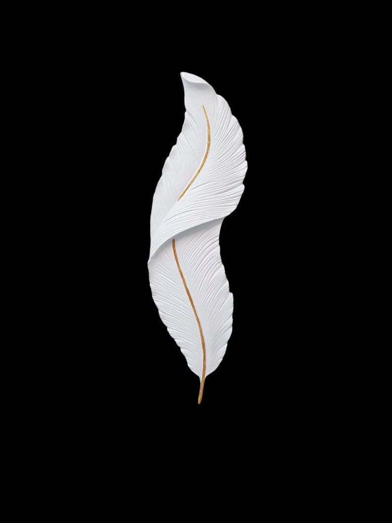 Polyester Leaf Wall Art, Black Wall Decor, White Wall Decor, Polyester ...