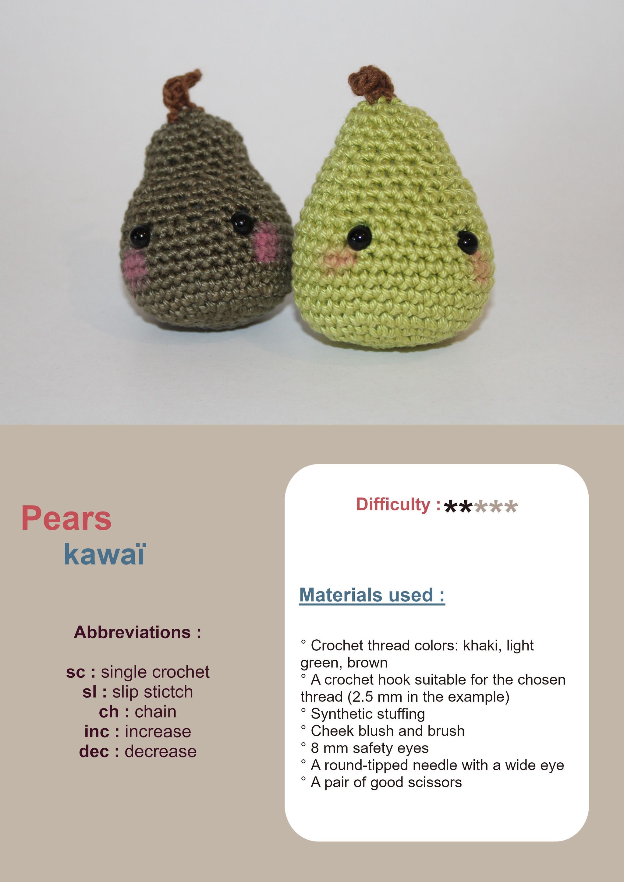 Amigurumi Pears: Crochet Pattern - Etsy