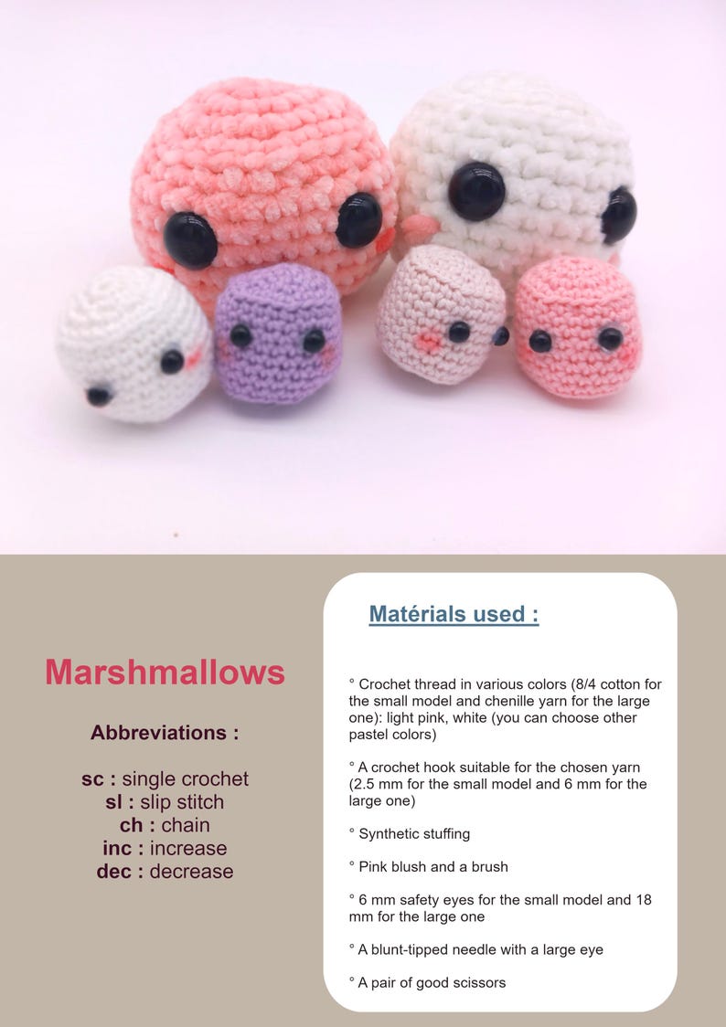 Amigurumi Marshmallow: Crochet Pattern - Etsy