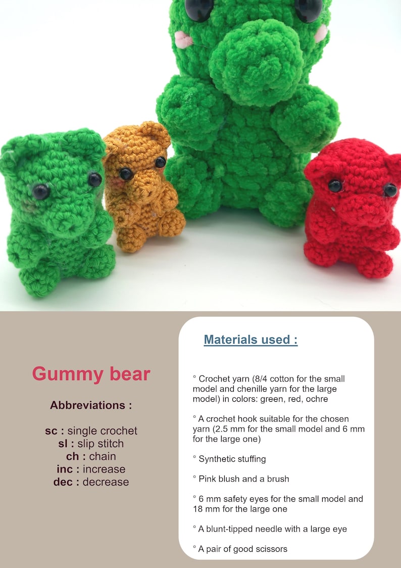 Amigurumi Gummy Bear Crochet Pattern Etsy