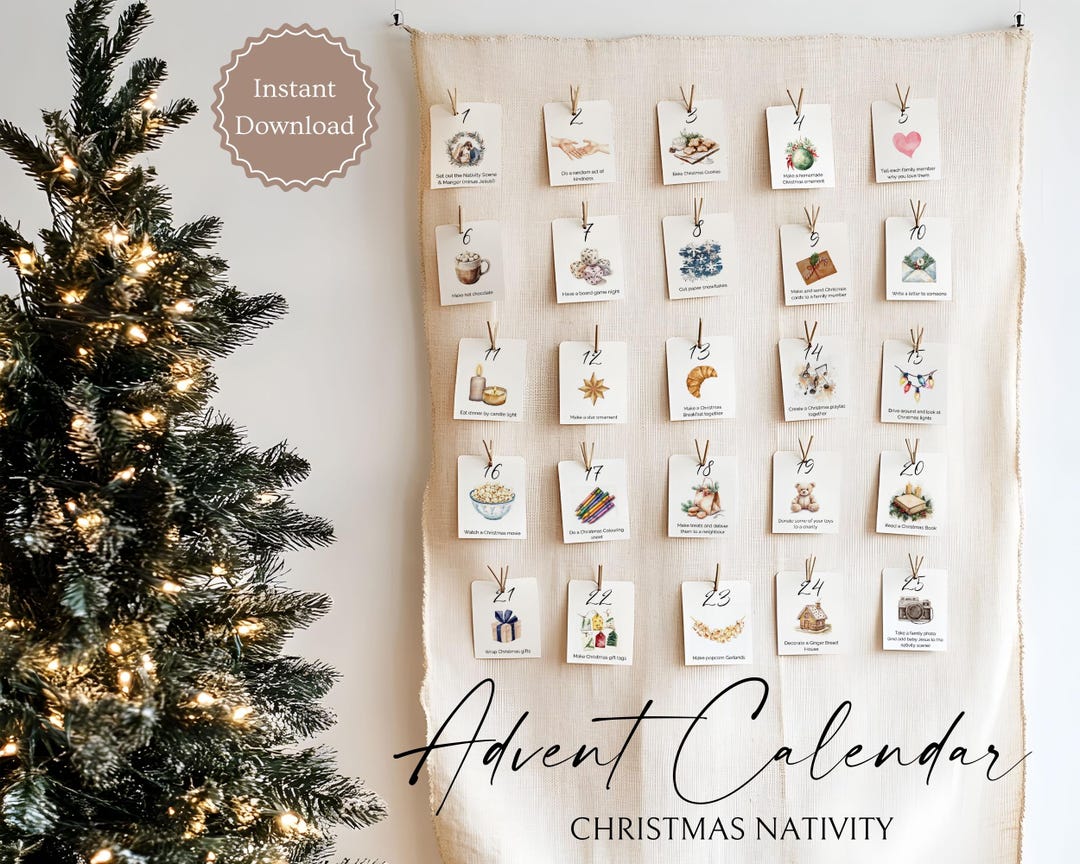 Christmas Nativity Advent Calendar With Scripture | Printable Advent ...