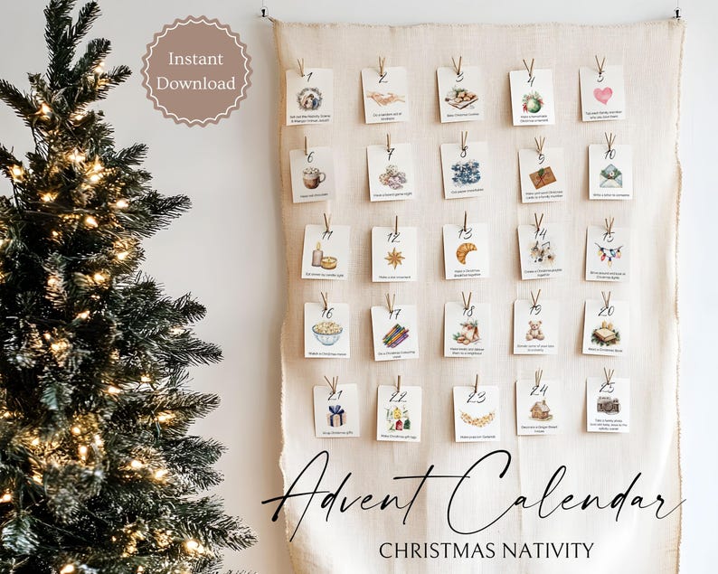 Christmas Nativity Advent Calendar With Scripture | Printable Advent ...