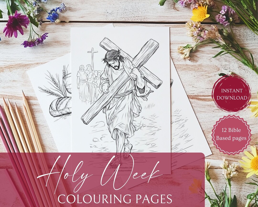 Bible Coloring Pages for Holy Week - Christian Easter Printables ...