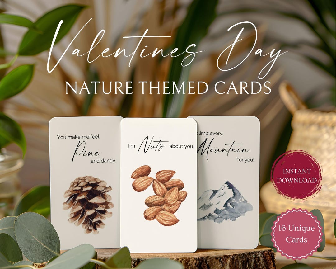 Nature Valentine's Day Cards - Funny Puns Printable Classroom Valentine ...