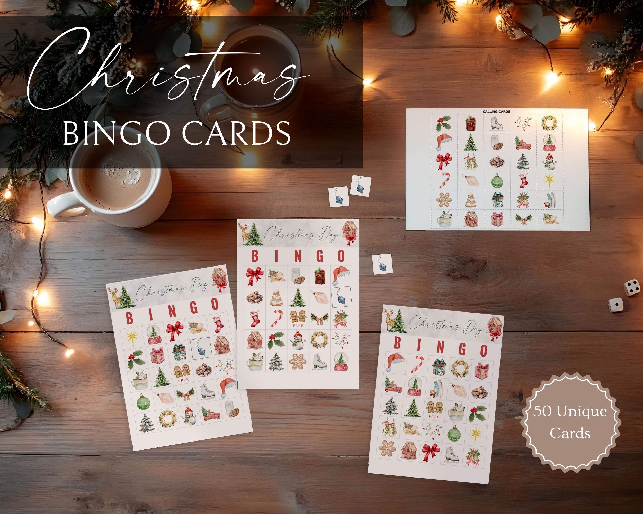 Christmas Bingo Game, Holiday Bingo, Printable Bingo Cards, Christmas ...