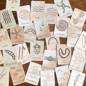 Aboriginal Art Symbols Flash Cards | Indigenous Cards Multicultural ...