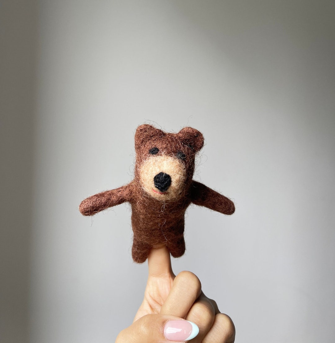 Felted Finger Puppet Set-bear Rabbit Zebra Handmade Finger - Etsy