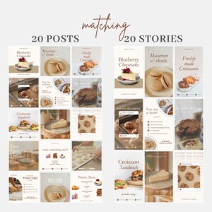 40 Patisserie Themed Instagram Post and Story Templates Patisserie ...