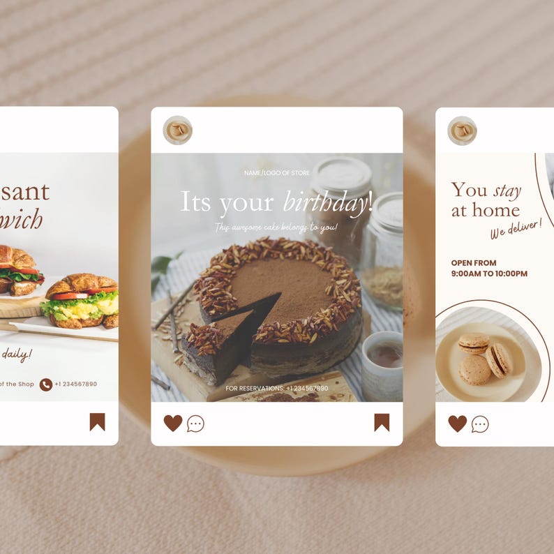 40 Patisserie Themed Instagram Post and Story Templates Patisserie ...