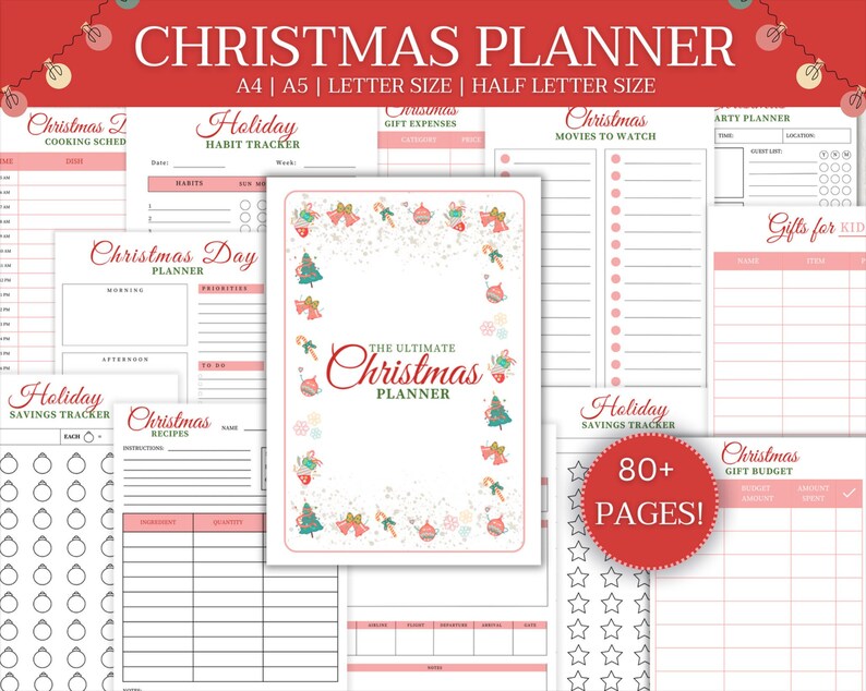 PDF Christmas Planner Printable Xmas Planner Digital Christmas Planner ...