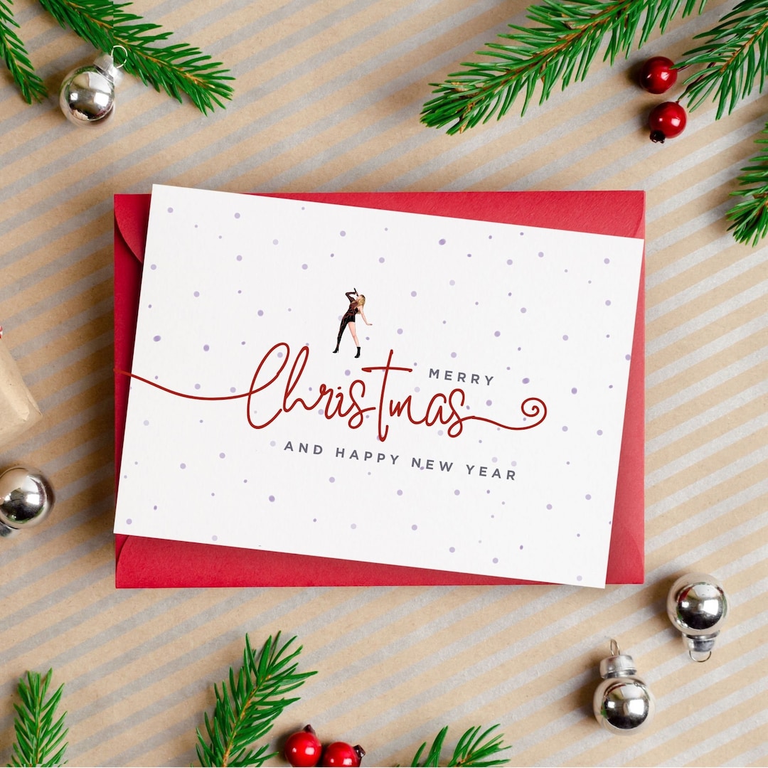 Taylor Swift Inspired Christmas Card Merry Christmas - Etsy