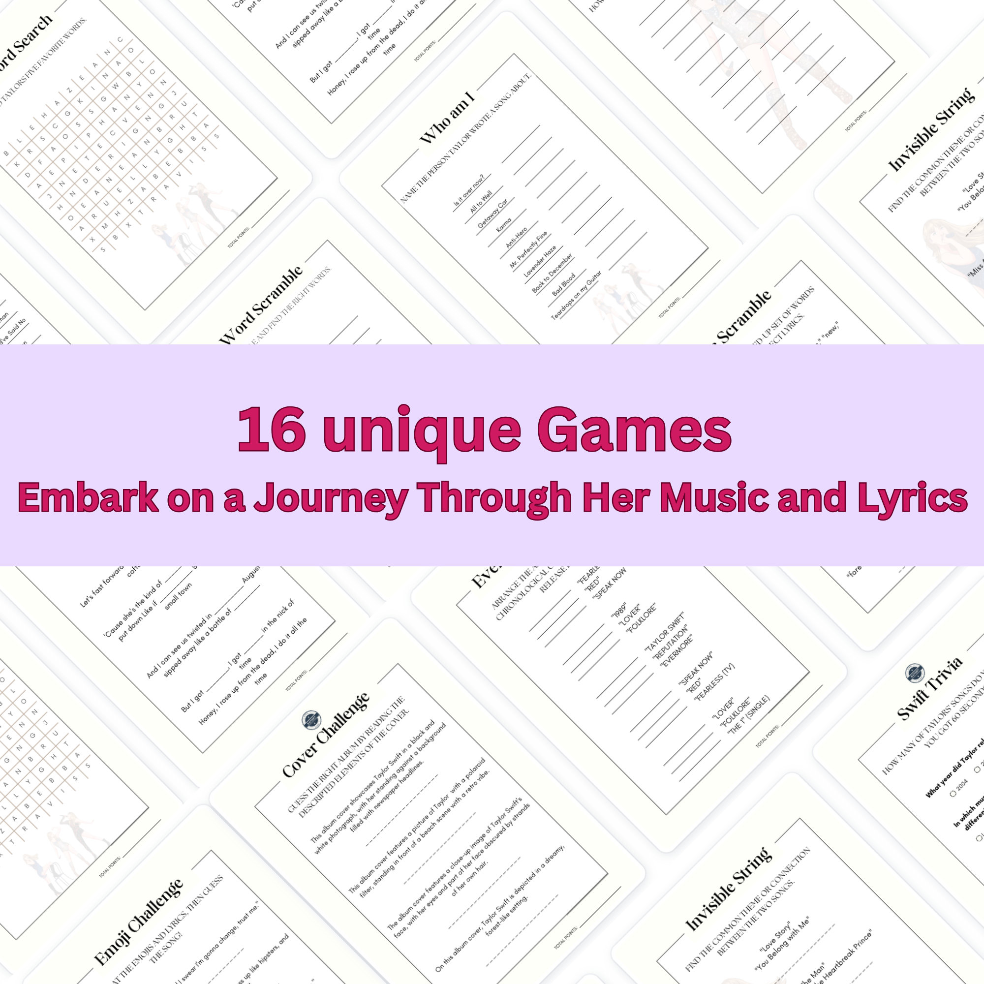 Taylor Swift Game Bundle: Unleash Your Inner Swiftie With 16 Fun and Challenging Games! - Etsy