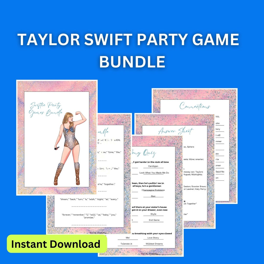 Taylor Swift Party Game Bundle: INSTANT DOWNLOAD Dive Into Taylor Swift ...