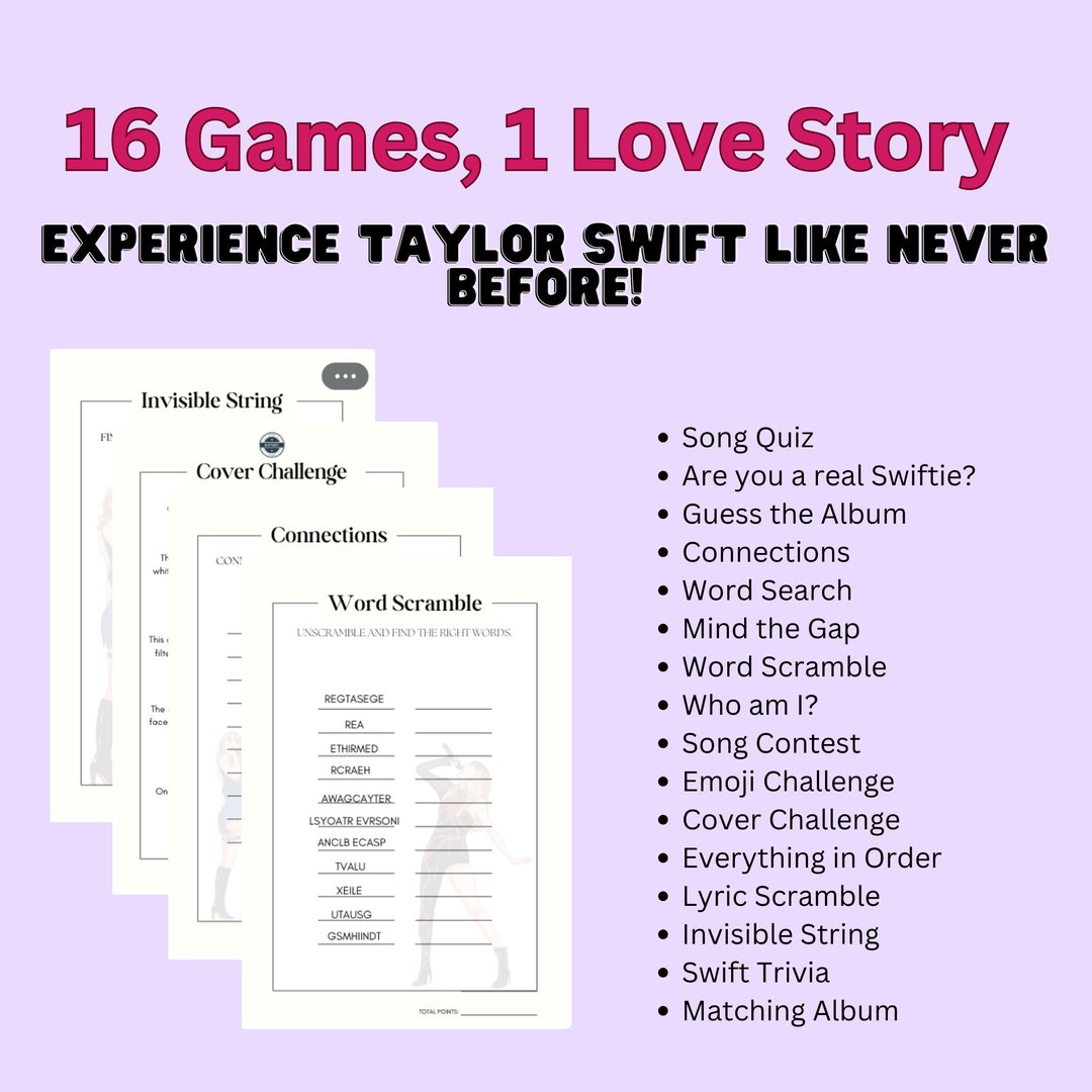 Taylor Swift Game Bundle: Unleash Your Inner Swiftie With 16 Fun and Challenging Games! - Etsy