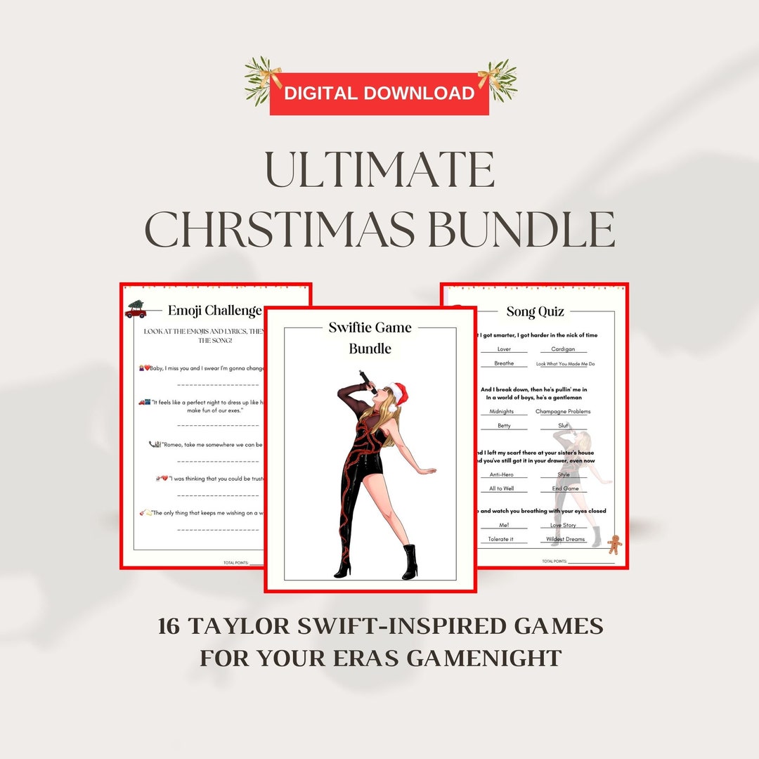 Taylor Swift CHRISTMAS Party Game Bundle - Instant Download, Print ...