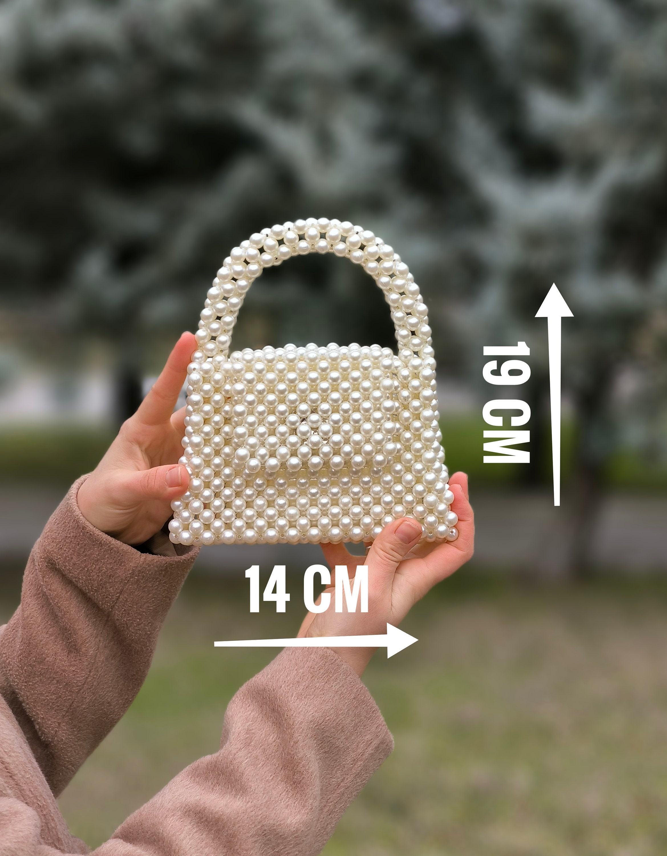 Pearl Bead Bag, Pearl Bag, Bead Knitten Bag, Handmade Bag, Project ...