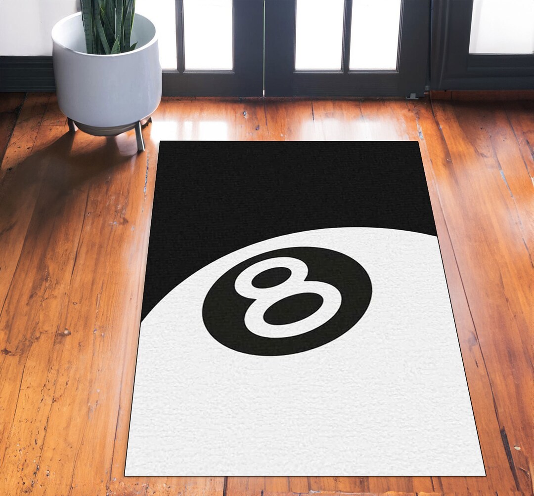 Billiard Rug, Billiard 8 Ball Rug, Living Room Rug, Home Decor Carpet ...