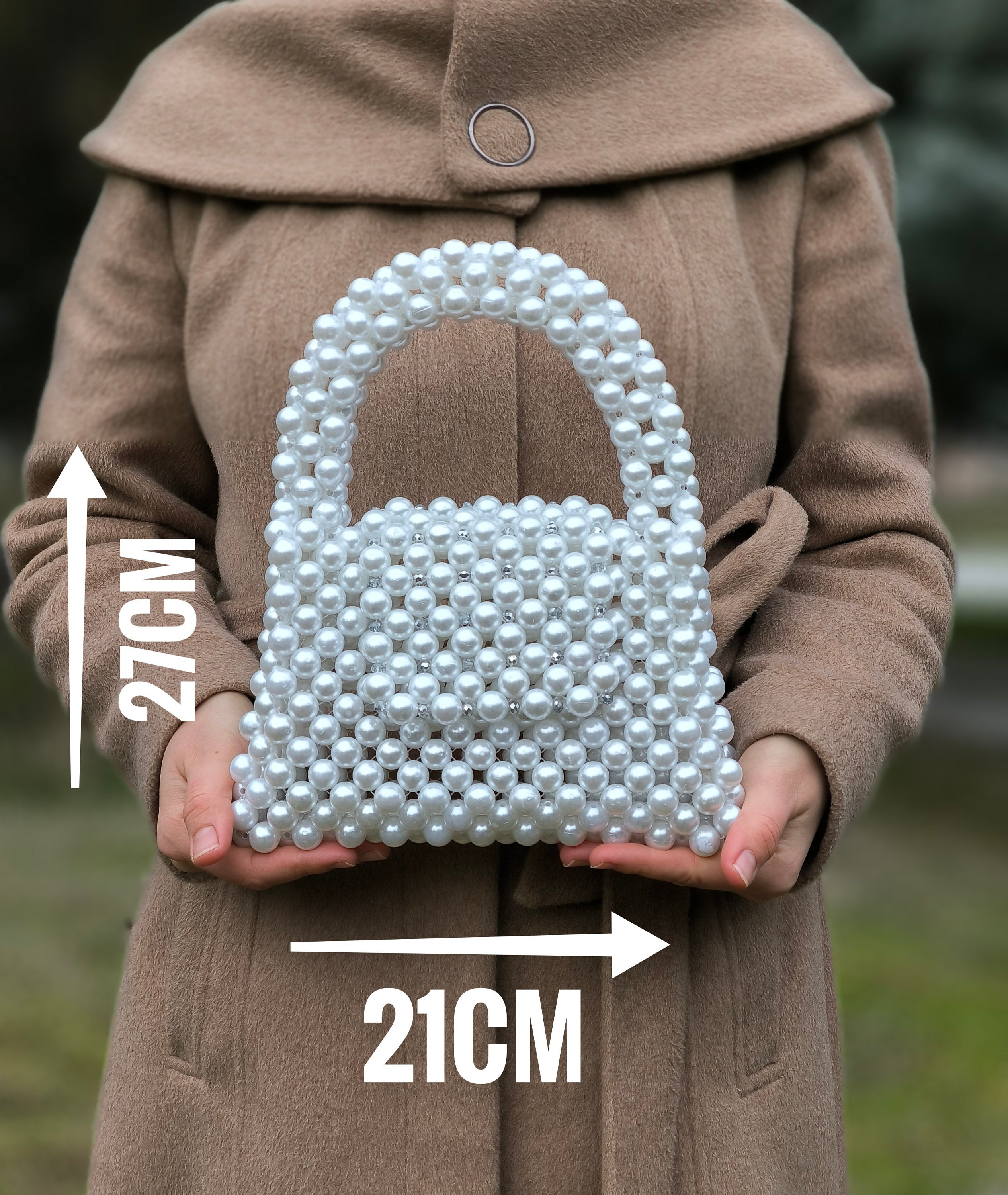 Pearl Bead Bag, Pearl Bag, Bead Knitten Bag, Handmade Bag, Project ...