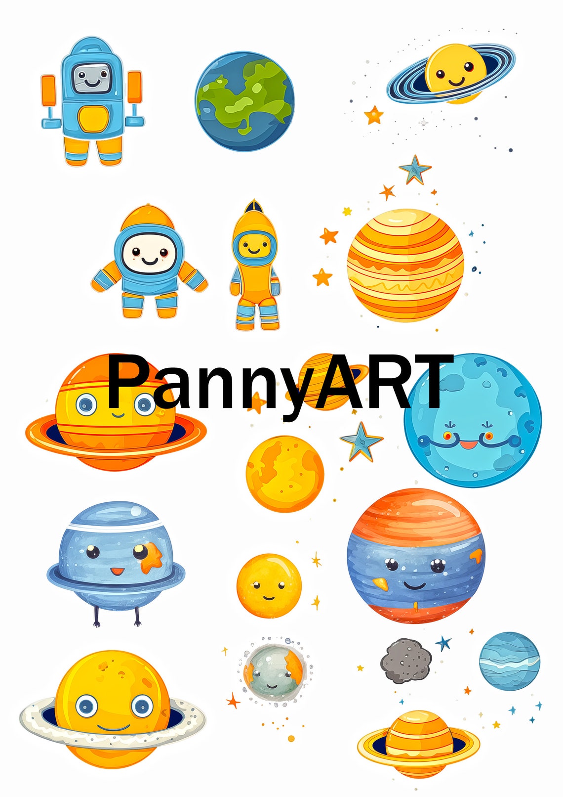 Space Explorers Collection: Cute Astronauts and Planets - Etsy