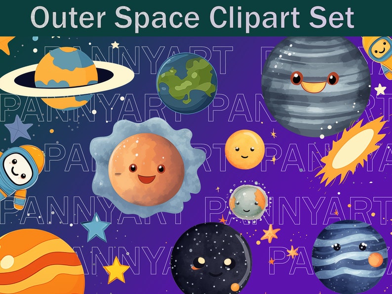 Space Explorers Collection: Cute Astronauts and Planets - Etsy