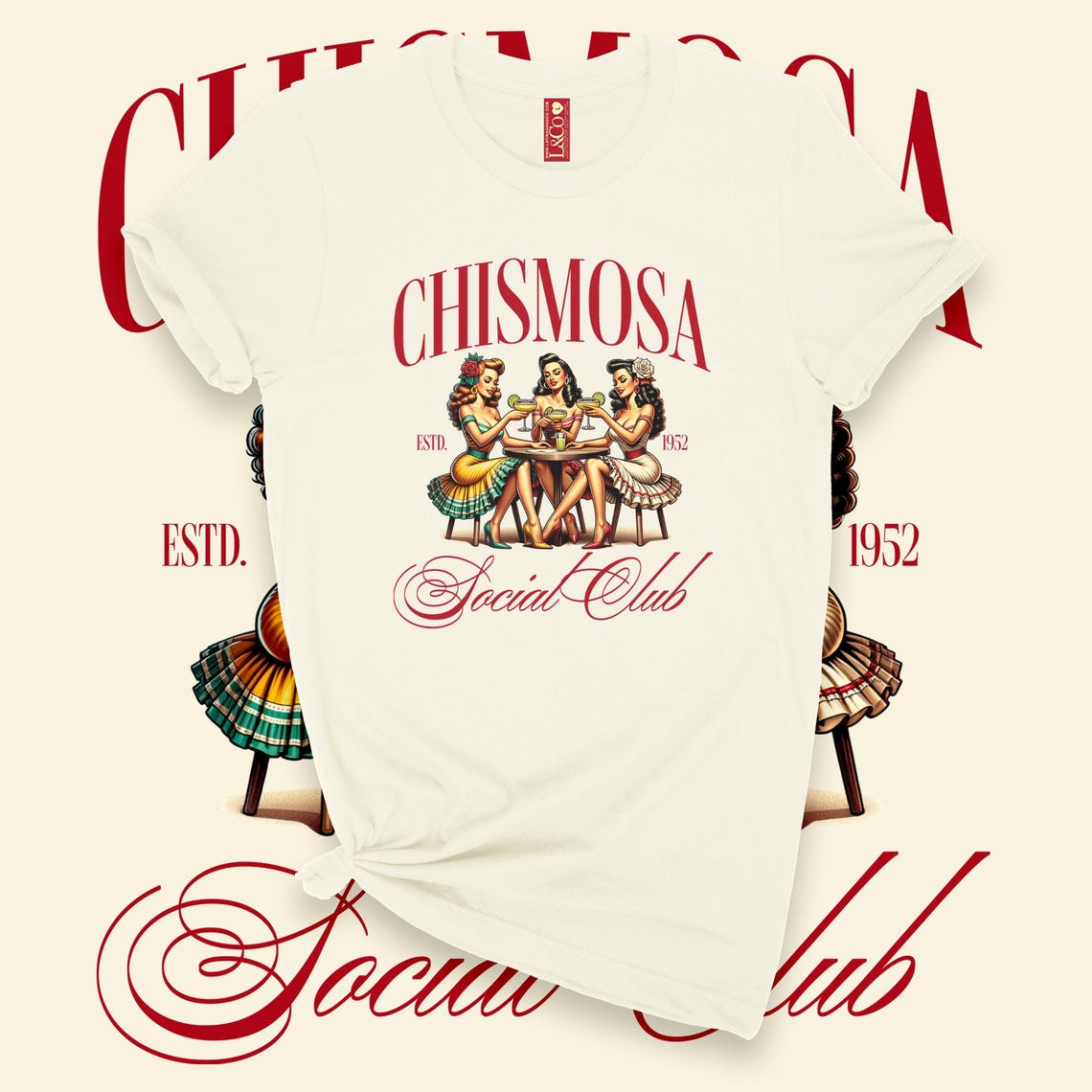 Chismosa Social Club - Ivory/wine - Chisme - Amigas - Margaritas ...