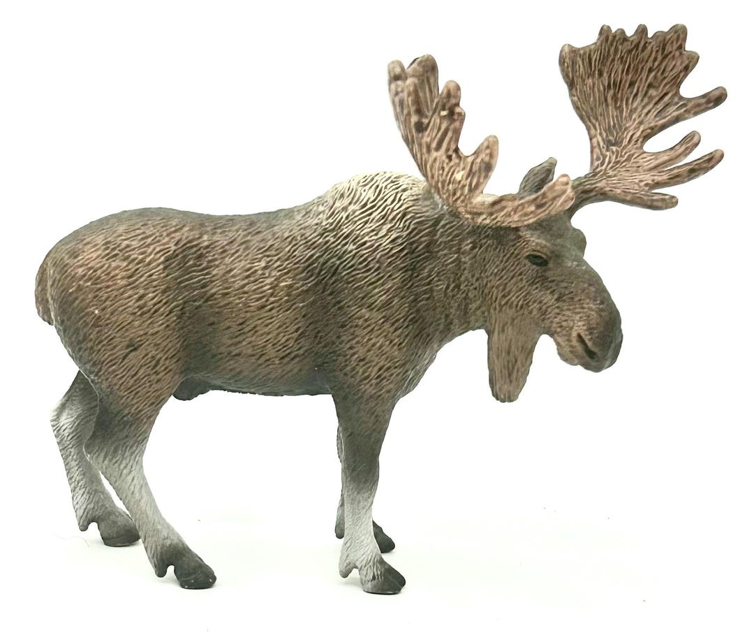 Schleich 14781 Moose Bull Wild Life Figurine Rare Figure Animal Replica ...