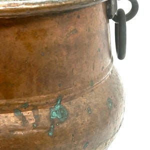 Antique Hammered Copper Cauldron With Iron Ring Handles - Etsy