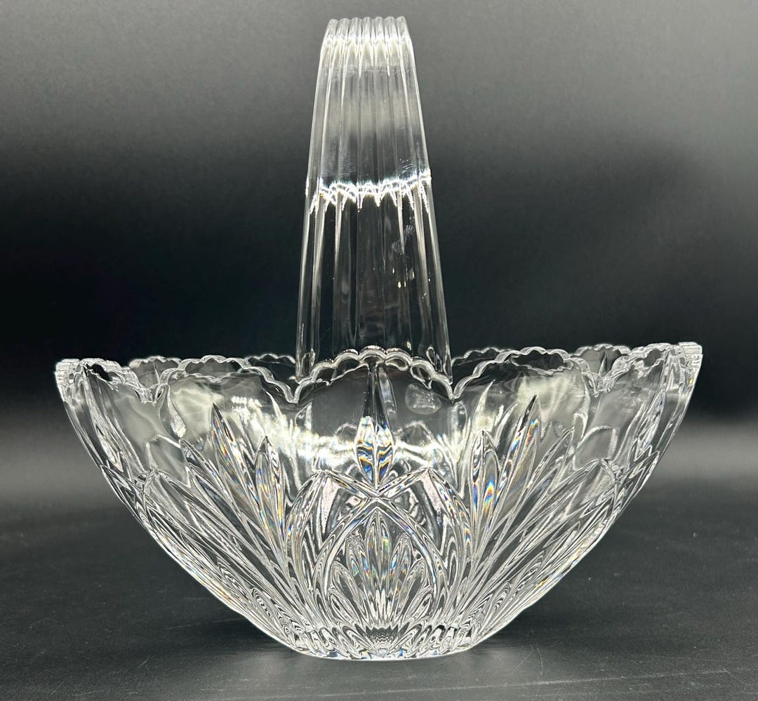 Vintage Royal Limited Crystal Basket Glass Handled Bowl - Etsy