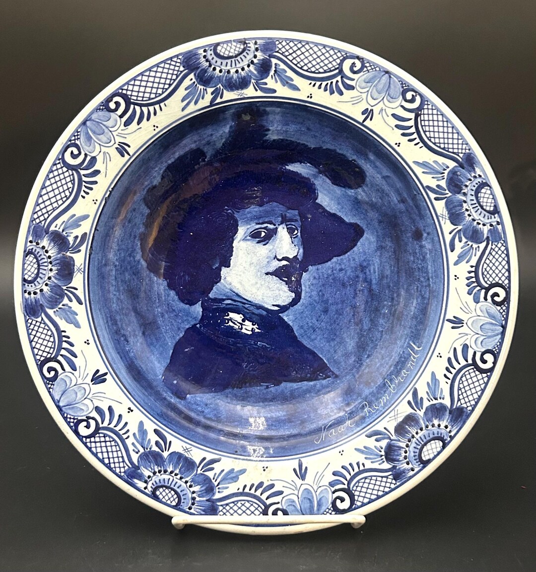Wall Plate Royal Delft Vintage Delft Blue Rembrandt Decorative Plate ...